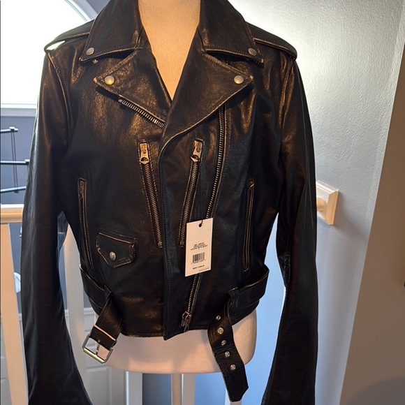 Re/Done | Jackets & Coats | Redone Moto Vintage Black Leather Jacket L ...